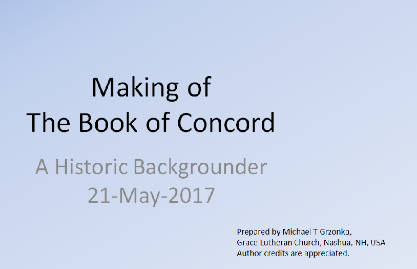 Free Resource: Presentation “The Making of the Book of Concord ...